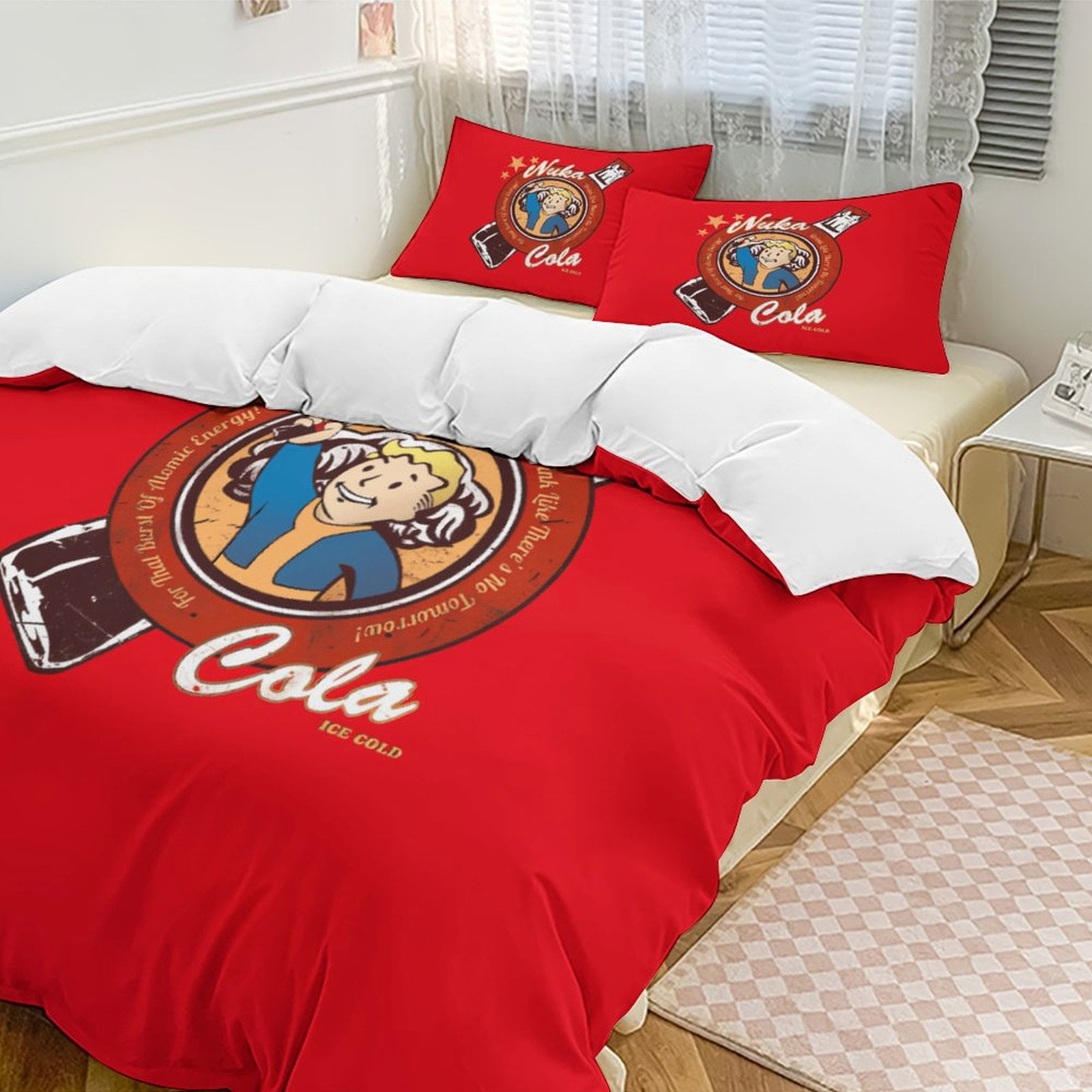 Click here for Yingd Red Nuka Cola Ice Cold Fallout Comforter Set... prices