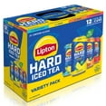 Lipton Hard Iced Tea Beverage Variety Pack, 12 Pack, 12 fl oz Cans, 5% ...