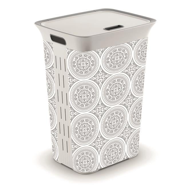 KIS 6405195 3.31 cu. ft. Plastic Clothes Hamper, Gray & White - Case of ...