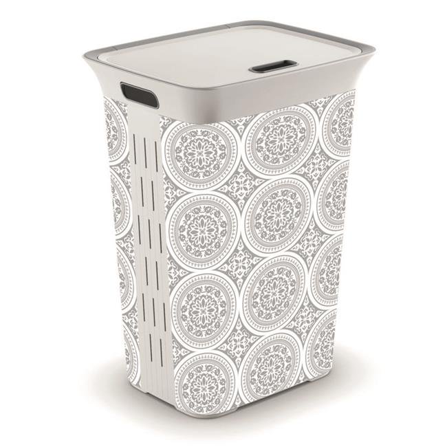 KIS 6405195 3.31 cu. ft. Plastic Clothes Hamper, Gray & White - Case of ...