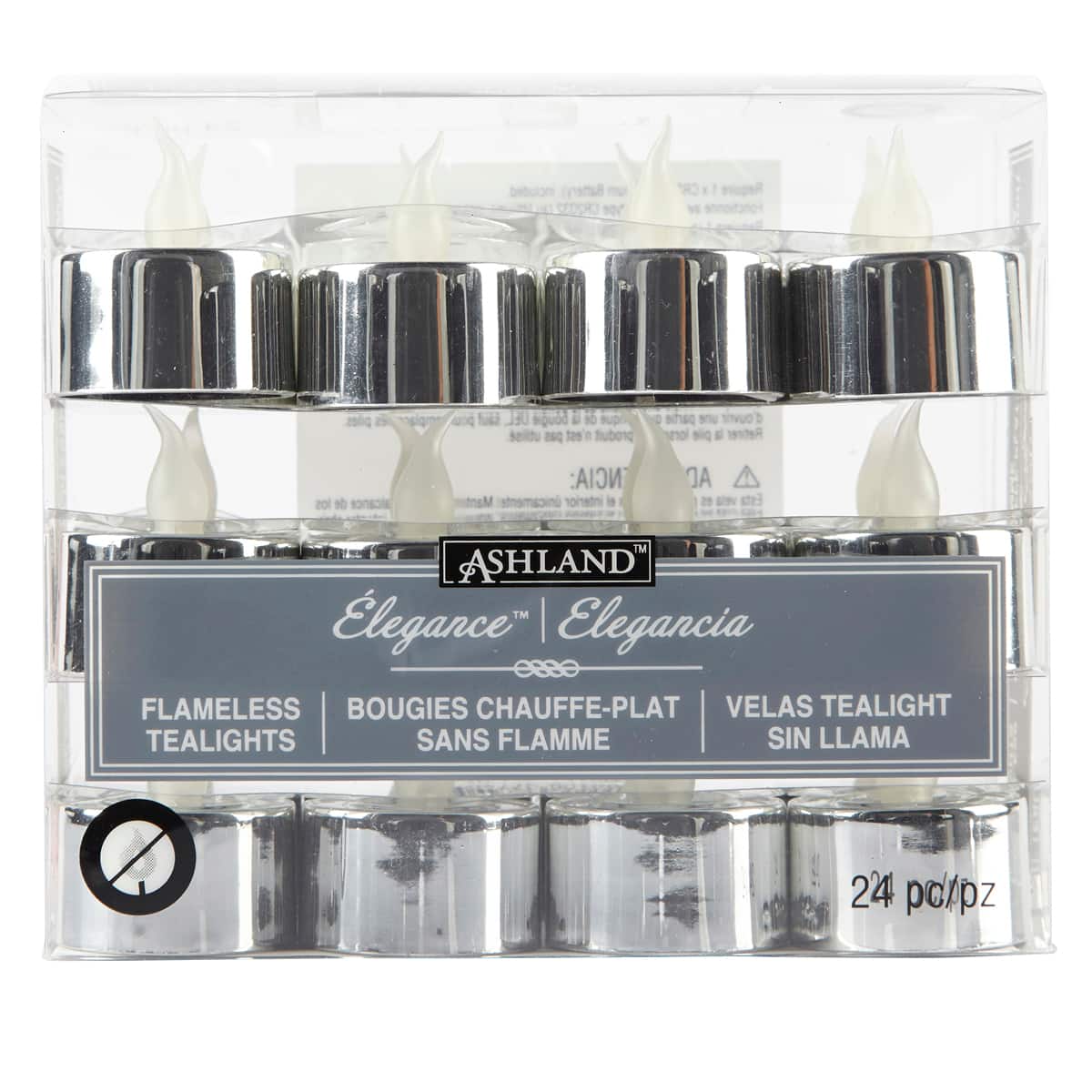 12 Packs: 24ct. (288 total) Silver LED Silver Tealight Candles by ...