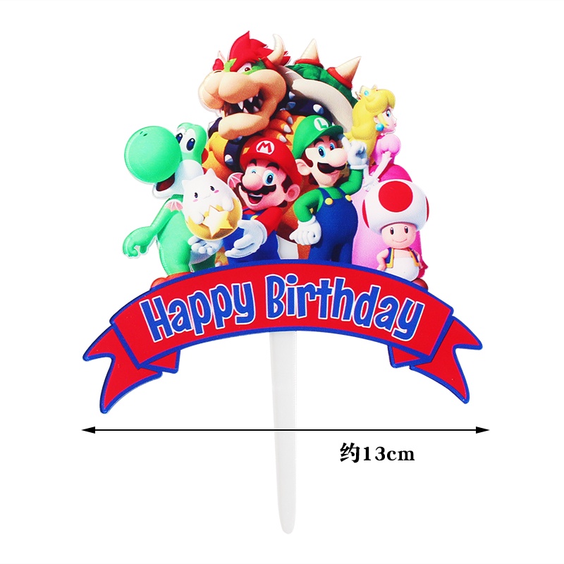 Nintendo Super Mario Bros Series Luigi Bowser Yoshi Peach Tema Cake ...