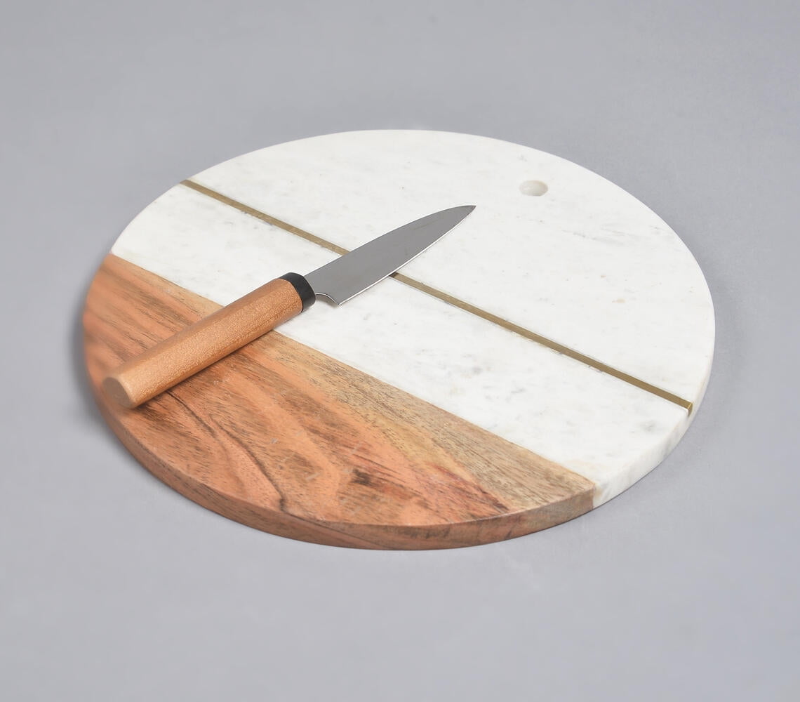 Colorblock Acacia Wood & Marble Chopping Board - Walmart.com