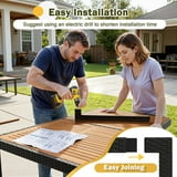 Lacoo 7 Pieces Patio Dining Sets, Acacia Wood Outdoor Table and Chairs ...