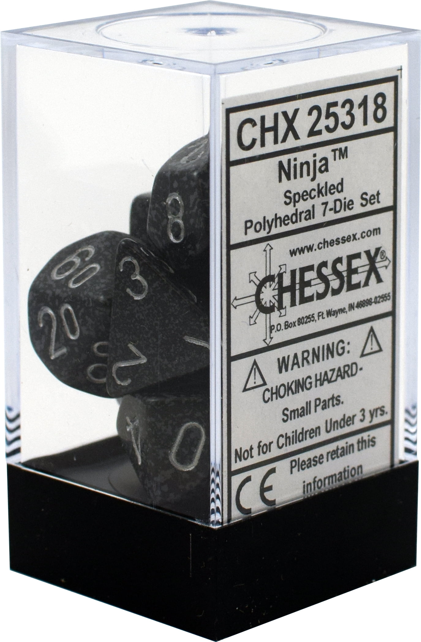 Chessex Speckled Ninja Polyhedral 7 Dice Set CHX25318 - Walmart.com