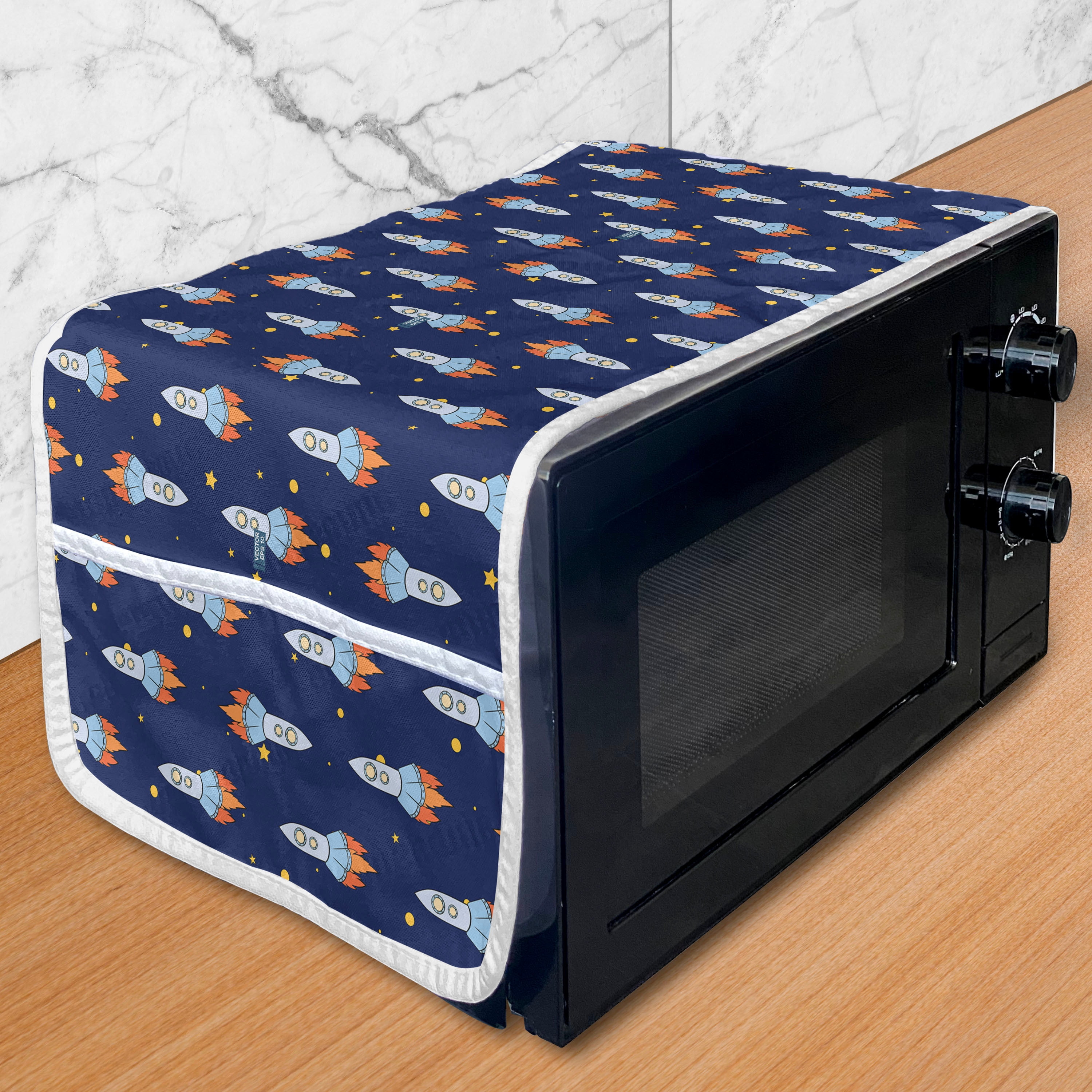 Outer Space Microwave Oven Cover, Rockets Flying to Sky Galactic ...