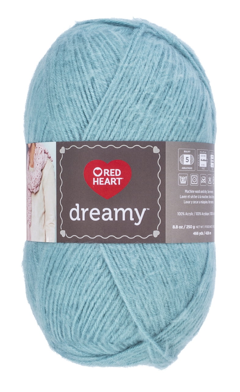 Red Heart Dreamy Yarn, Aqua, 8.8oz(250g), Bulky, Acrylic - Walmart.com