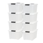 Sterilite 58 Qt Storage Box Clear Base White Lid Set of 8 - Walmart.com