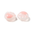 10 pc Opaque Glass Beads Hand Drawn Beads Cat Claw Print Pink 14.5x14 ...