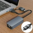 Metal USB Type C Ethernet Adapter 2500Mbps Corded Internet Converter ...