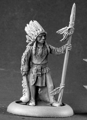 Reaper Miniatures Native American Chieftain #50113 Chronoscope RPG Mini ...