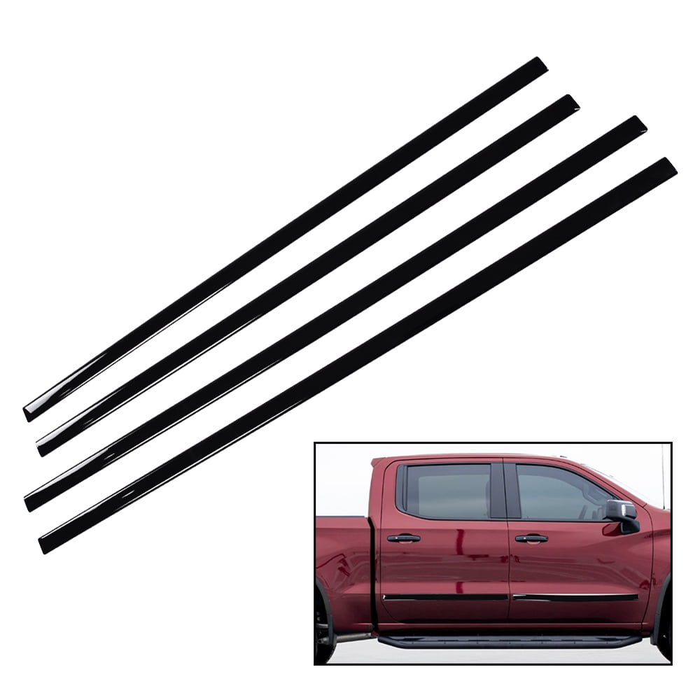 PIT66 Side Molding Trim, Fit for 14-18 Chevy Silverado 1500 Crew CAB/15 ...