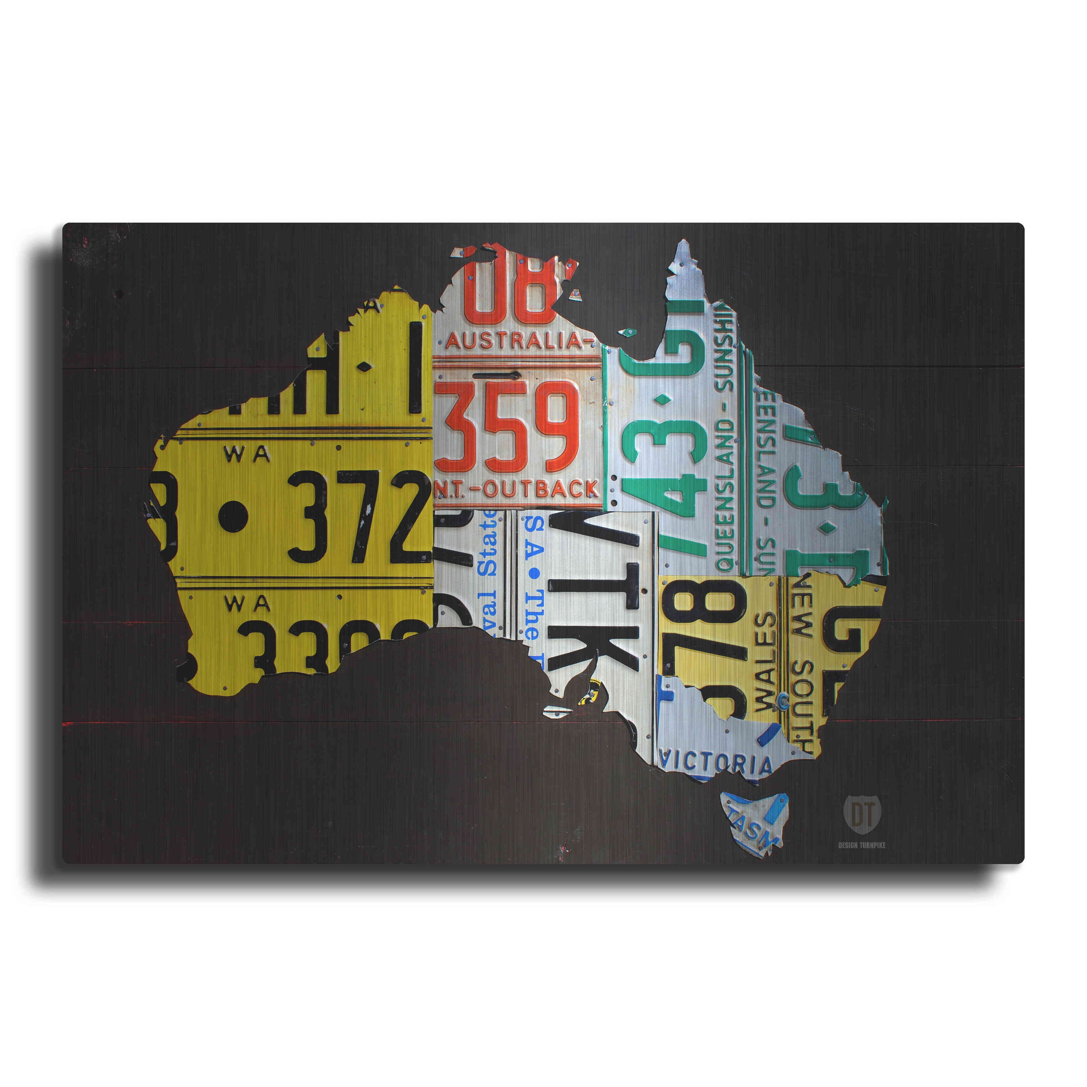 Luxe Metal Art 'Australia License Plate Map' by Design Turnpike, Metal ...