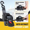 Retractable Transom Tie Down Straps Black 2"x8'-2pcs Boat Trailer Cargo ...