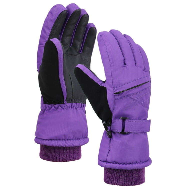 Ladies purple ski gloves store