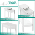 Naomi Home Roxy Flip Top Bedside Table, Slim Storage Shelf, White ...