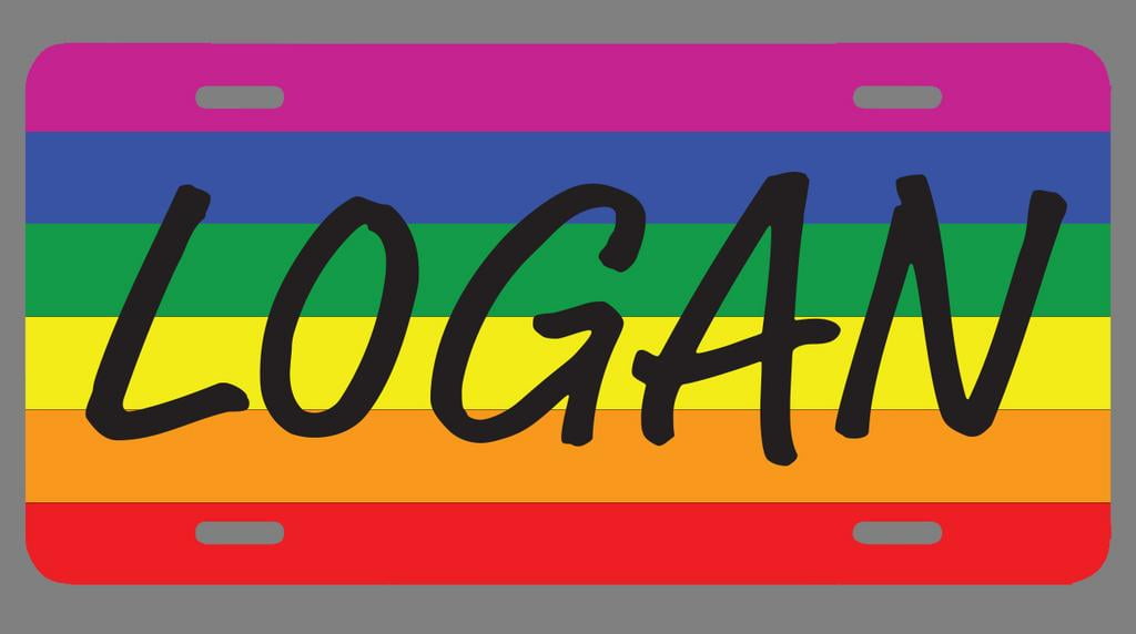 Logan Name Pride Flag Style License Plate Tag Vanity Novelty Metal | UV ...