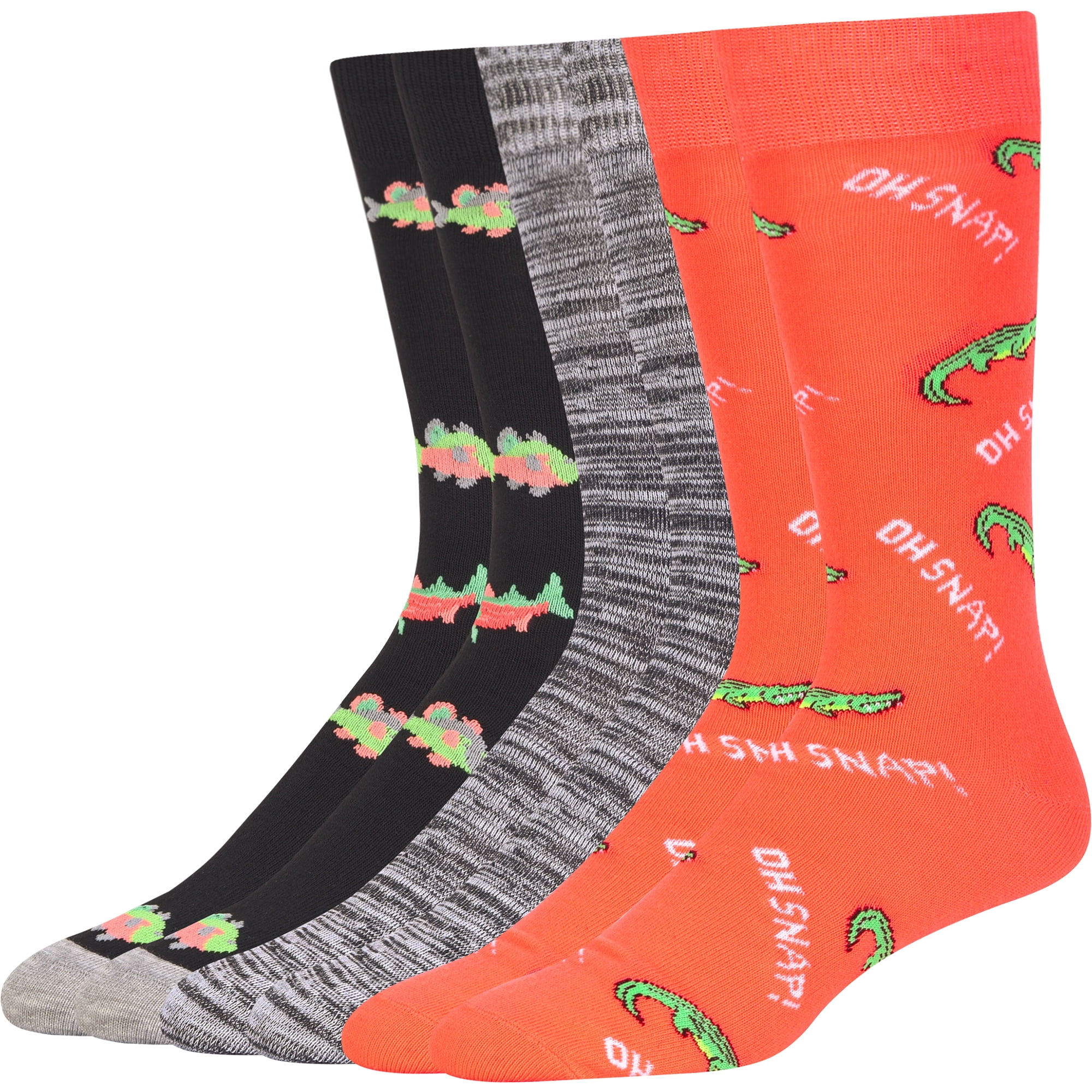 GEORGE - George Men's Novelty Oh Snap Crew Socks, 3 Pack, 6-12 ...