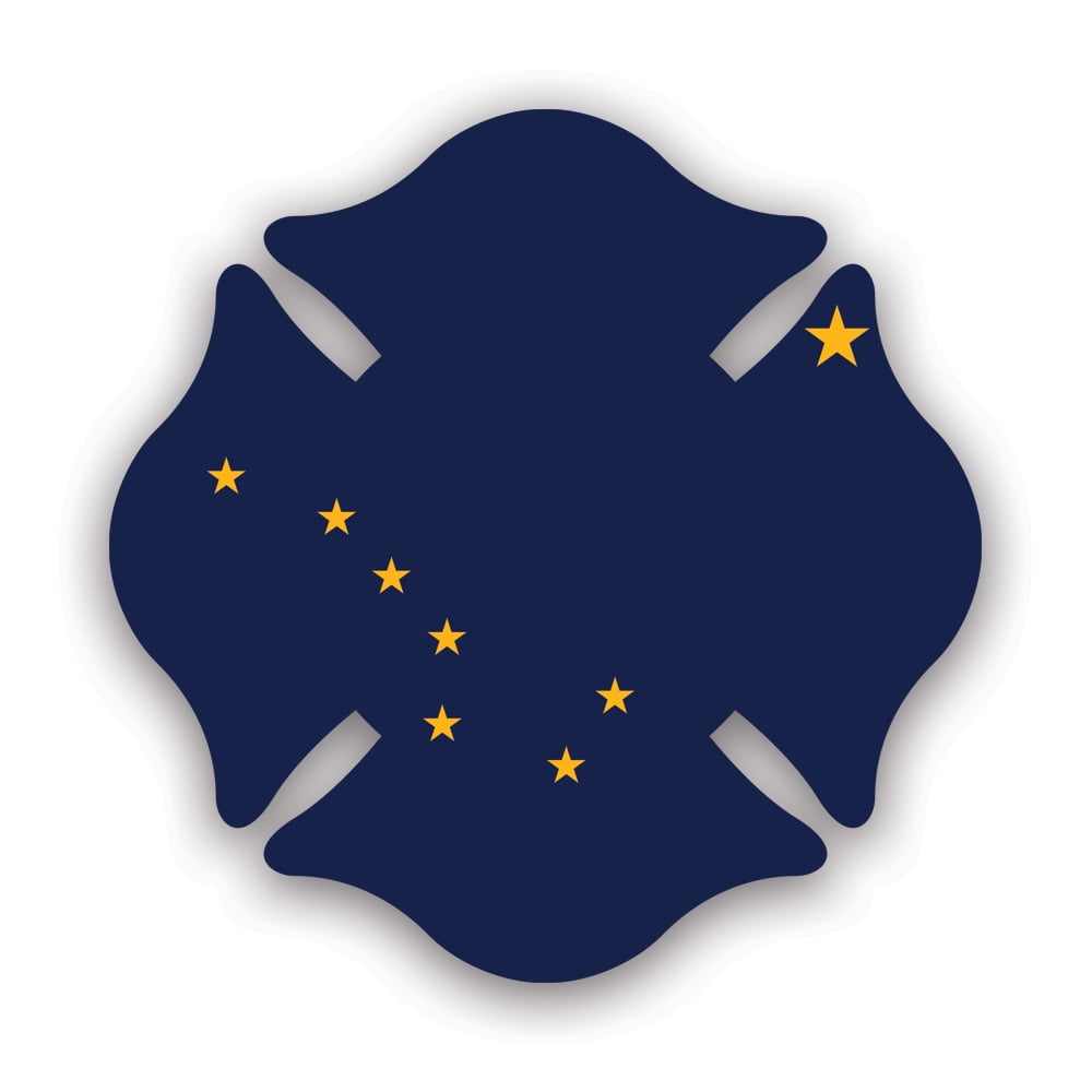 Alaska State Maltese Cross Shaped Sticker Decal - Self Adhesive Vinyl ...