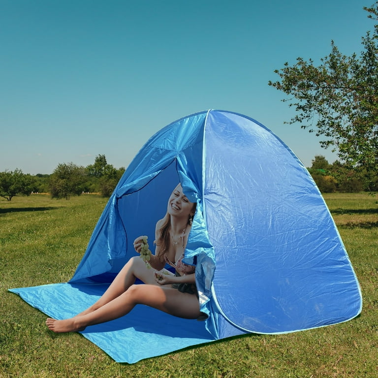 Pop Up Beach Tent Easy Setup Sun Shade 3-4 Person UPF 50 , 60% OFF
