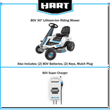 HART 80-Volt 30-inch Lithium-Ion Riding Lawn Mower Kit with Super ...