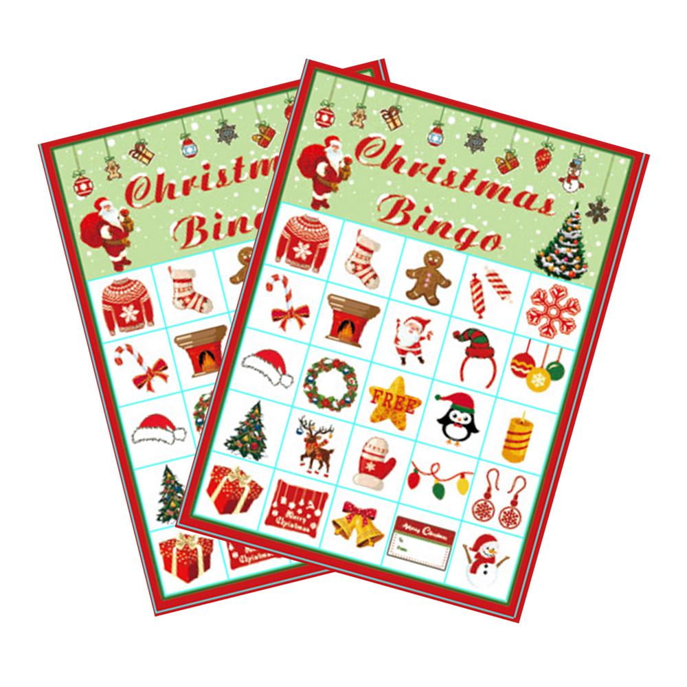 IMSHIE 24 PCS Christmas Bingo Game Winter Fun Supplies for Kids Adults ...