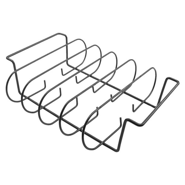 Rib Shelf BBQ Stand Barbecue Roast Rack Iron Grilling Beef Ribs Rack ...