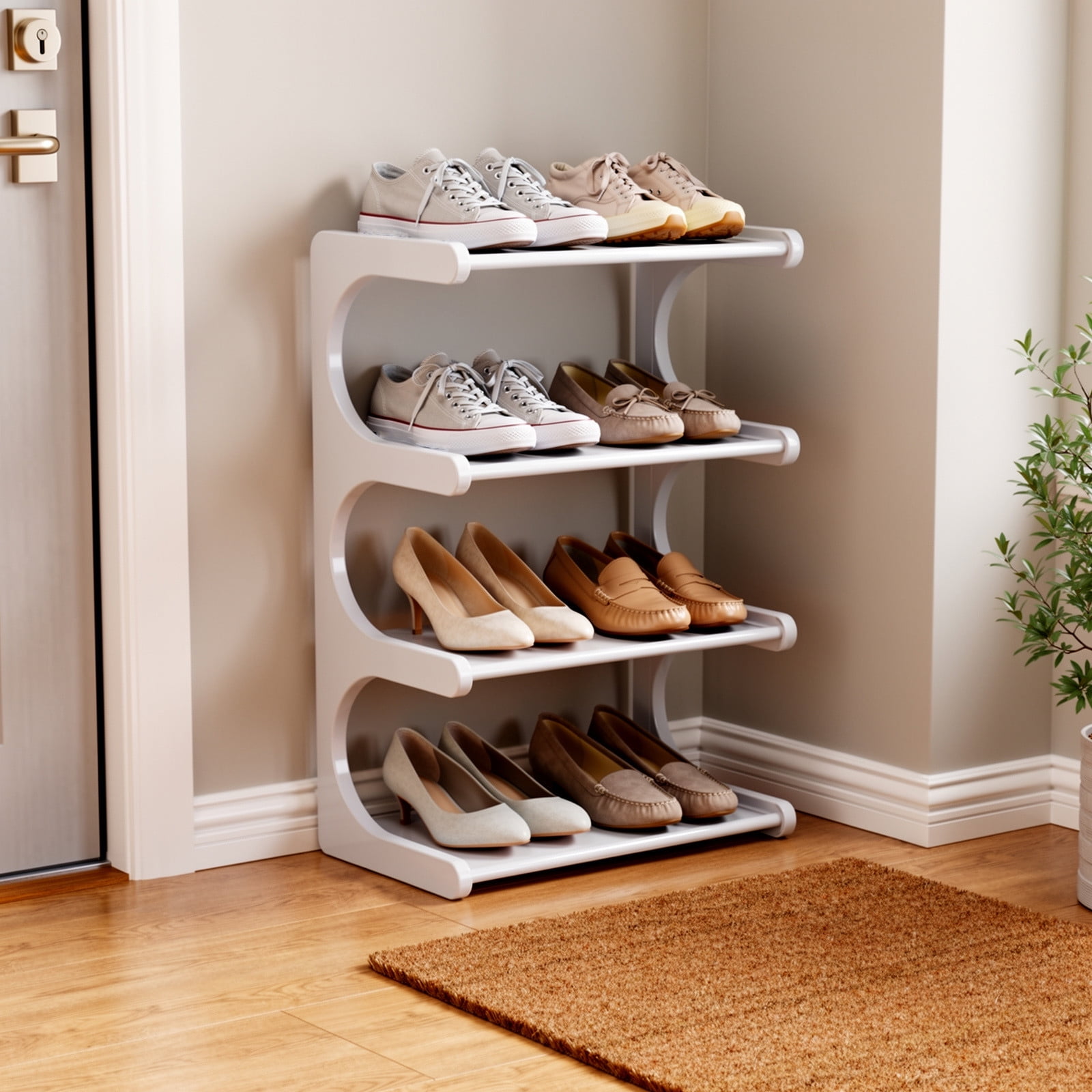 Click here for Kloer Shoe Rack Organizer 4-Tier Plastic Shoe Stor... prices