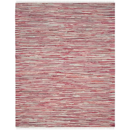 SAFAVIEH Rag Elena Striped Cotton Runner Rug, Red/Multi, 2'3" x 8 ...