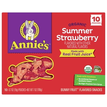 Annie's Homegrown, Organic Bunny Fruit Snacks, Summer Strawberry, 4 oz ...