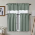 Black Light Filtering Faux Linen Window Valance Curtain, Small Short ...