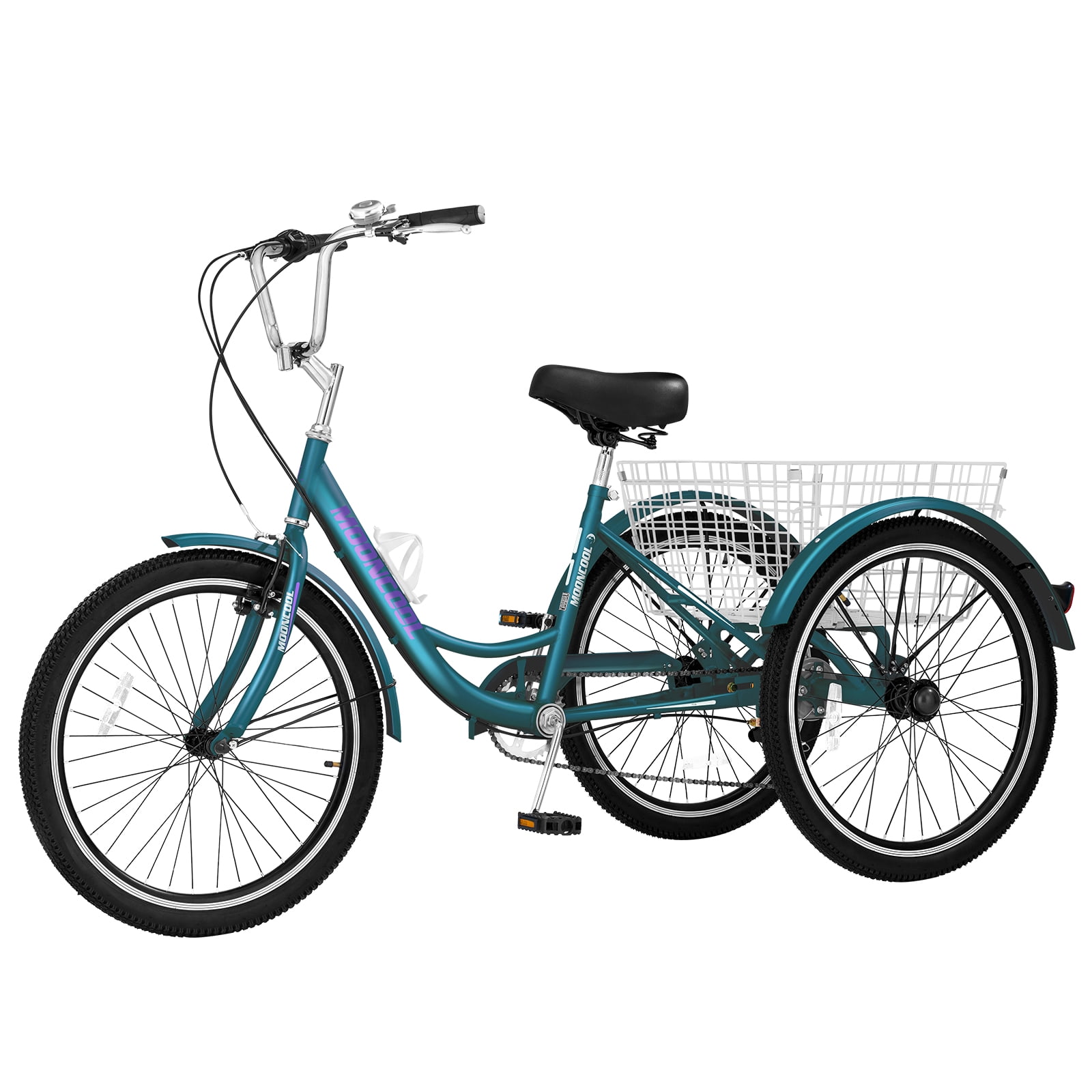 MOPHOTO Adult Tricycles 3 Wheel 7 Speed Trikes, 24" Tire Cruiser Bike ...