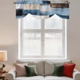 Abstract Color Stitching Tie Up Valances Curtain, Blue Brown Graffiti ...
