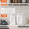 11.4-Gallon Rolling Ingredient Storage Bin with Lid and Scoop, 280-Cup ...
