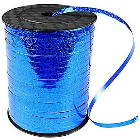 500 Yards Blue Crimped Ribbon Shiny Metallic Balloon Wrapping Ribbon ...