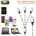 4ft 3pack Multi Usb Charger Cable Nylon Braided 3 In 1 With Type C