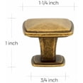 20 Pack Antique Brass Kitchen Cabinet Square Knob Single Hole Cabinet ...