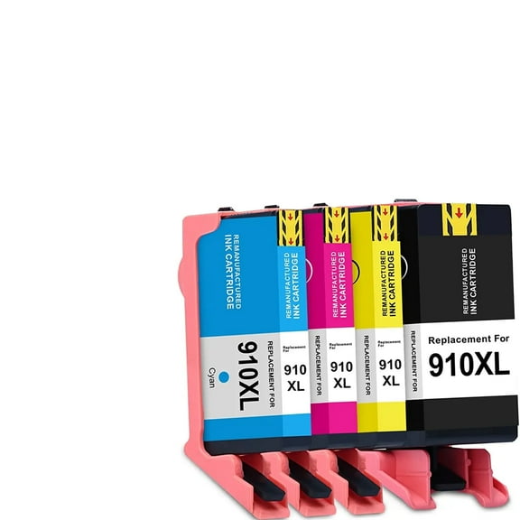 HP 910, 910XL Ink Cartridges 4-Pack, Black High Yield Cyan Magenta ...