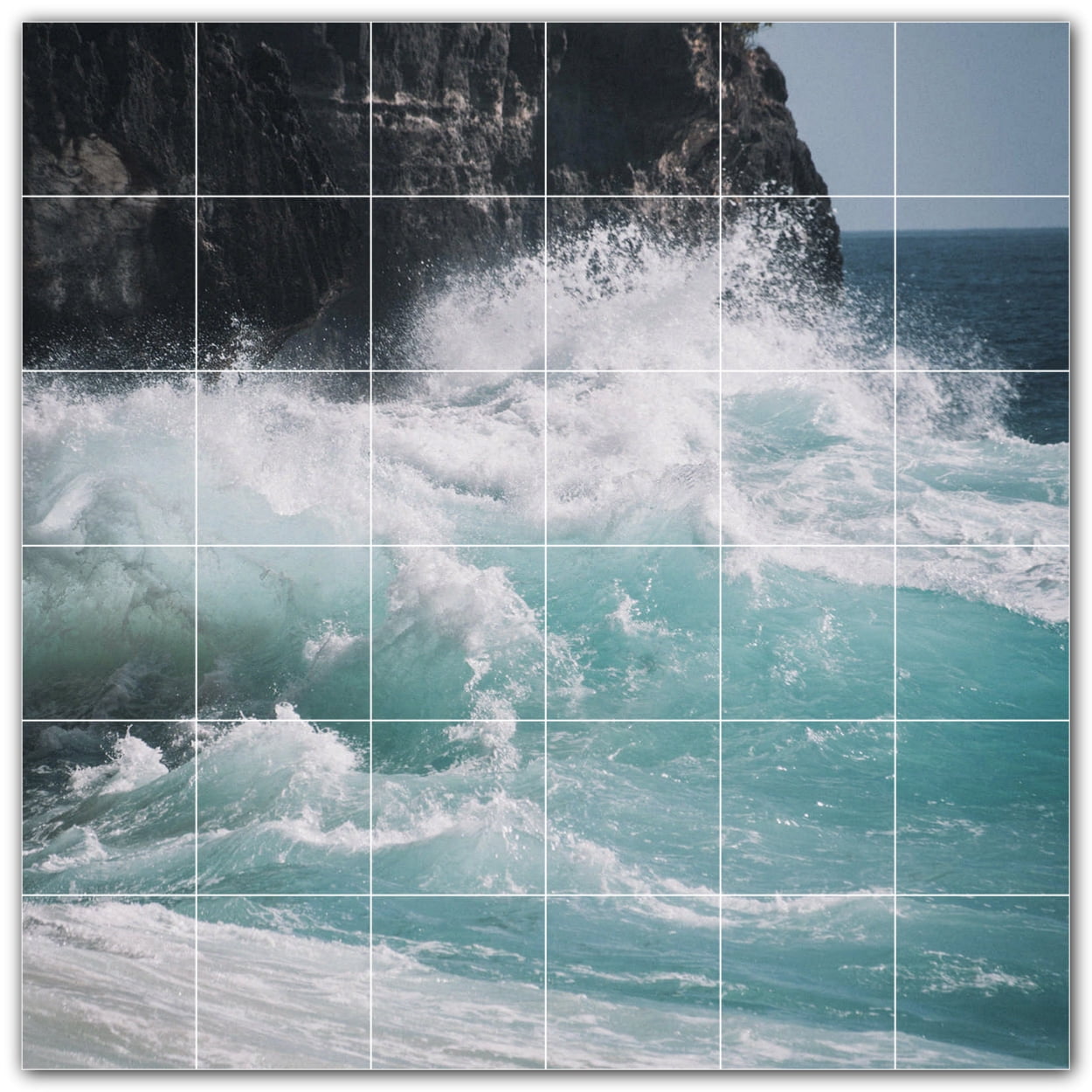 Picture-Tiles.com: Waves Ceramic Tile Wall Mural WAL501155-66XL. 72"W x ...