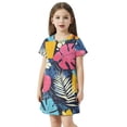 BZSMCE Short Sleeve dress Dress Casual Cotton Dresses-Tropical Leaf ...