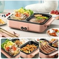 OhhGo 2 in 1 Indoor Non-Stick Electric Hot Pot and BBQ Grill, Portable ...