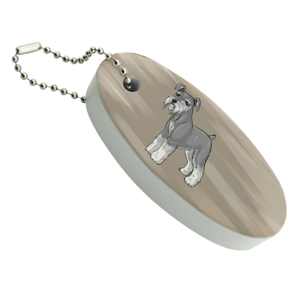 Miniature Schnauzer Dog Floating Foam Keychain Fishing Boat Buoy Key ...