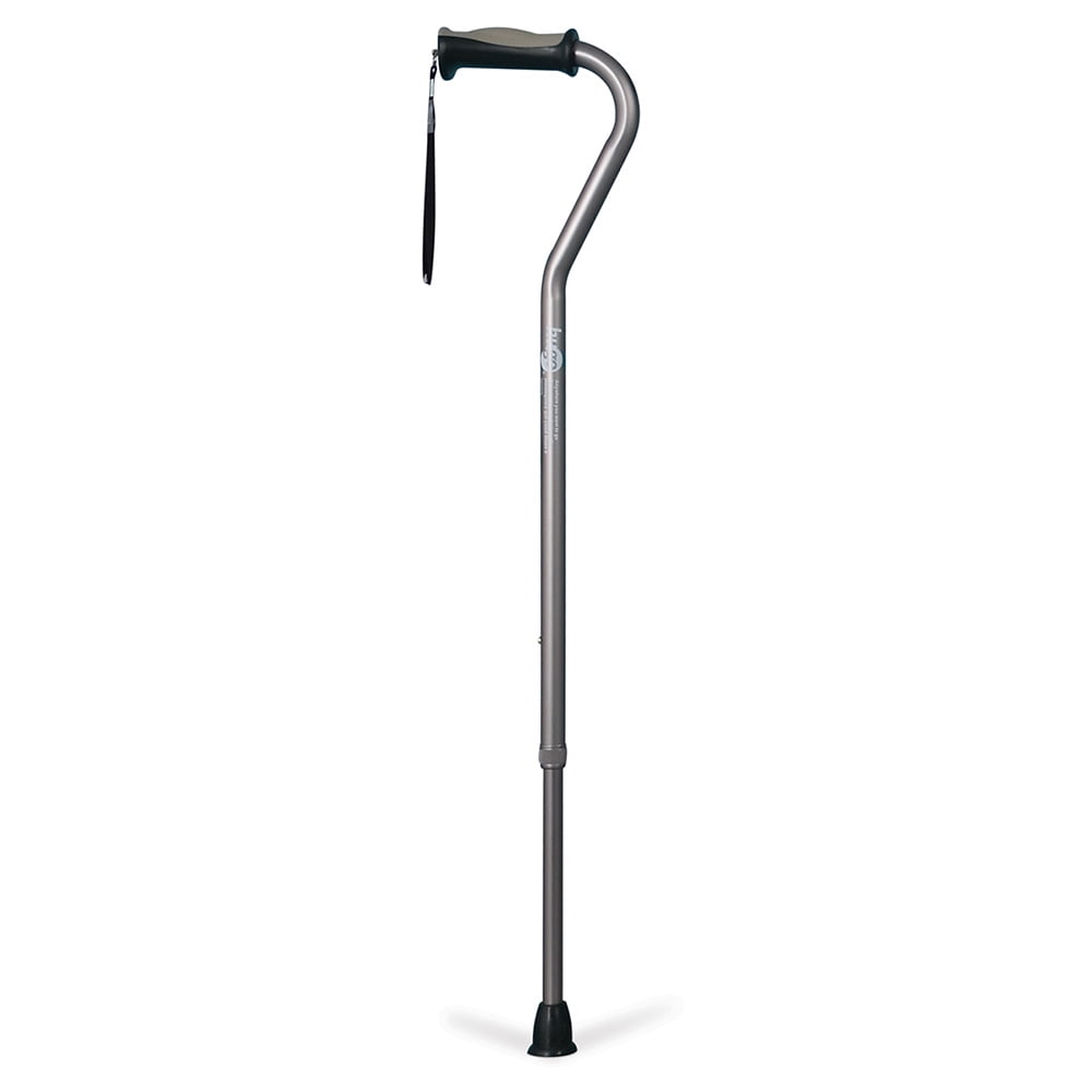 Hugo Adjustable Offset Handle Cane with Reflective Strap, Smoke ...
