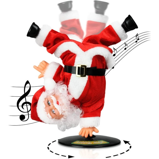 Singing Dancing Santa Claus Upside Down Spinning Electric Santa Claus ...