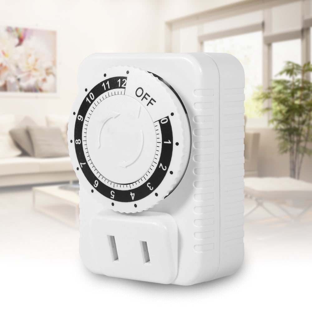 EECOO Electric Timer Socket 1Pc 12 Hour Electrical Mechanical Time Wall