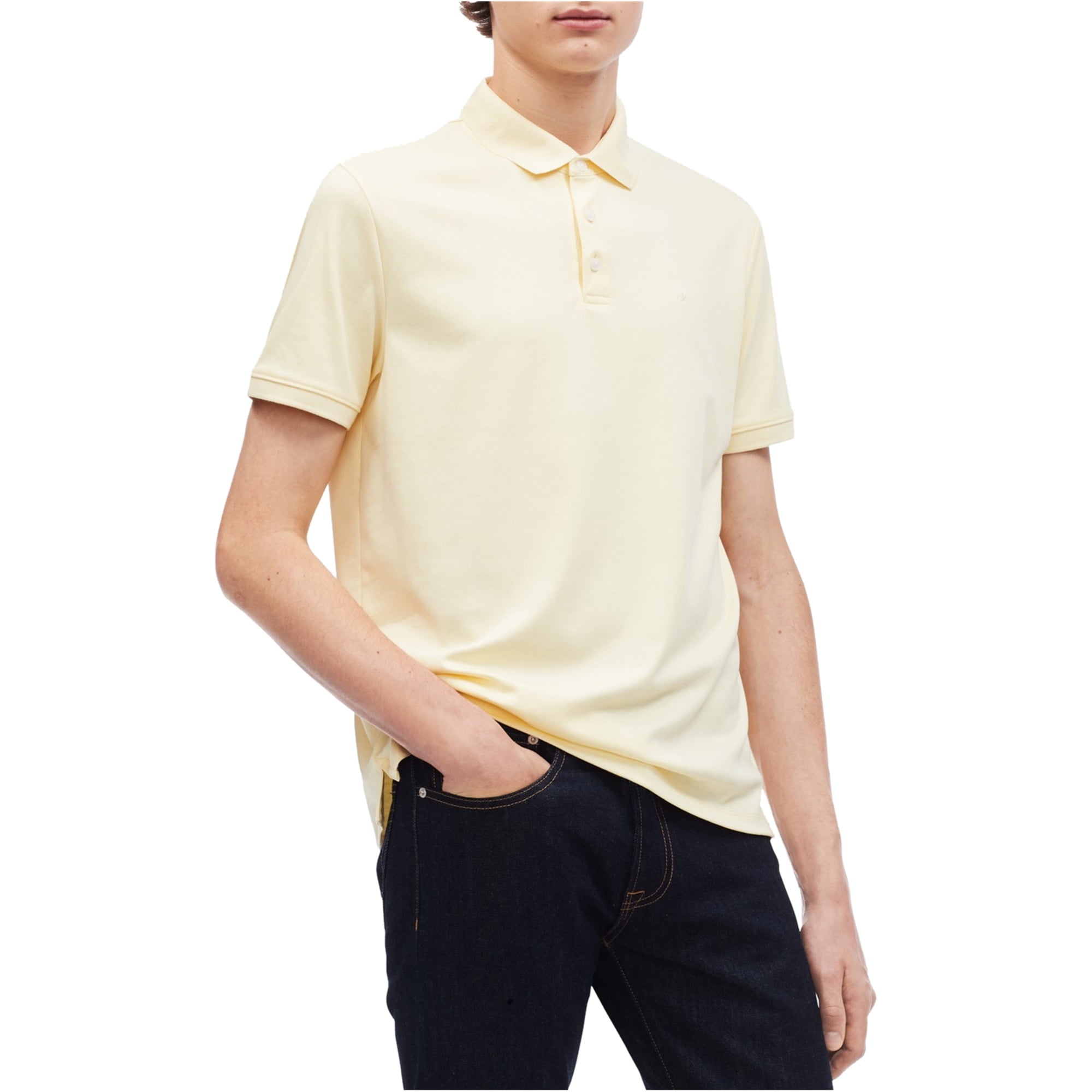 Calvin Klein - Polo de rugby para hombre con tacto líquido, amarillo ...