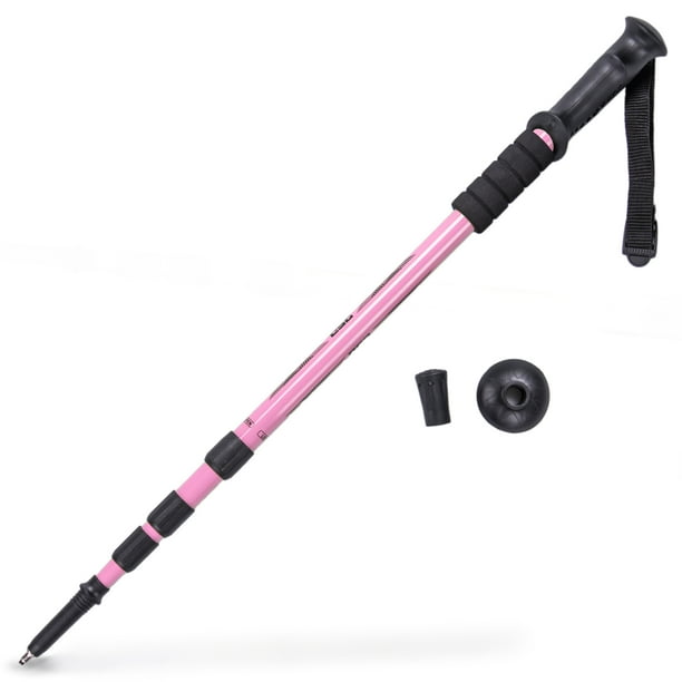 53" Pink Shock-Resistant Adjustable Trekking Pole - Walmart.com ...