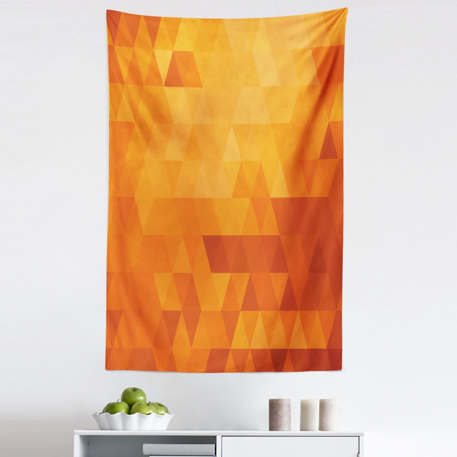 Burnt Orange Tapestry, Triangle Mosaic Shapes and Patterns with ...