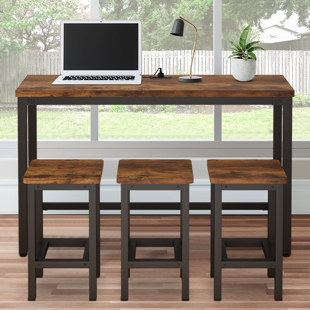 Buy Dining Table Set for 3 People, 4 Piece Bar Table Set, Vintage ...