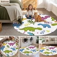 Cartoon Dinosaur 6ft Round Rug for Living Room Under Coffee Table ...